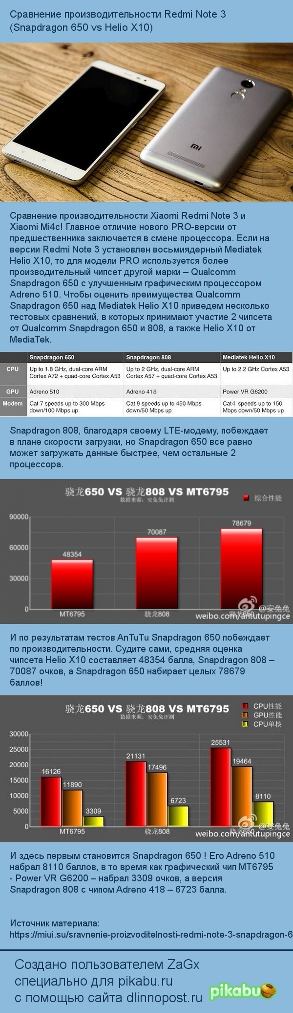 Сравнение производительности REDMI NOTE 3 и типа айка REDMI NOTE 3 Pro | Пикабу