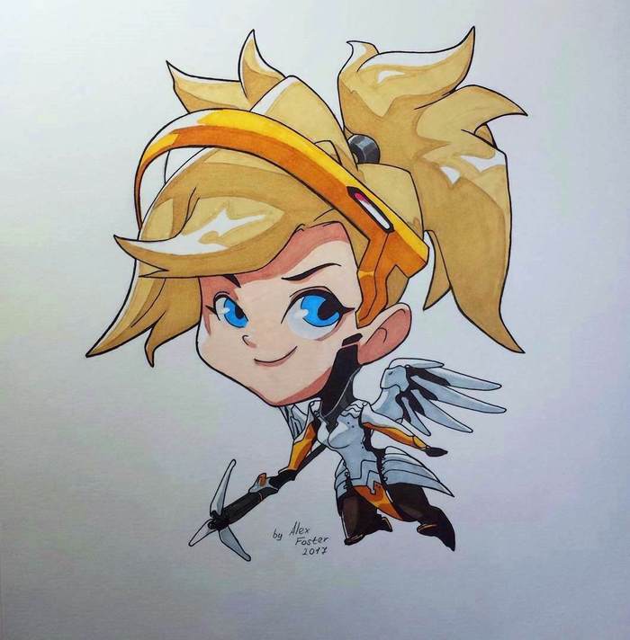Dein Schutzengel ist da! Mercy cute spray (осваиваю маркеры) | Пикабу
