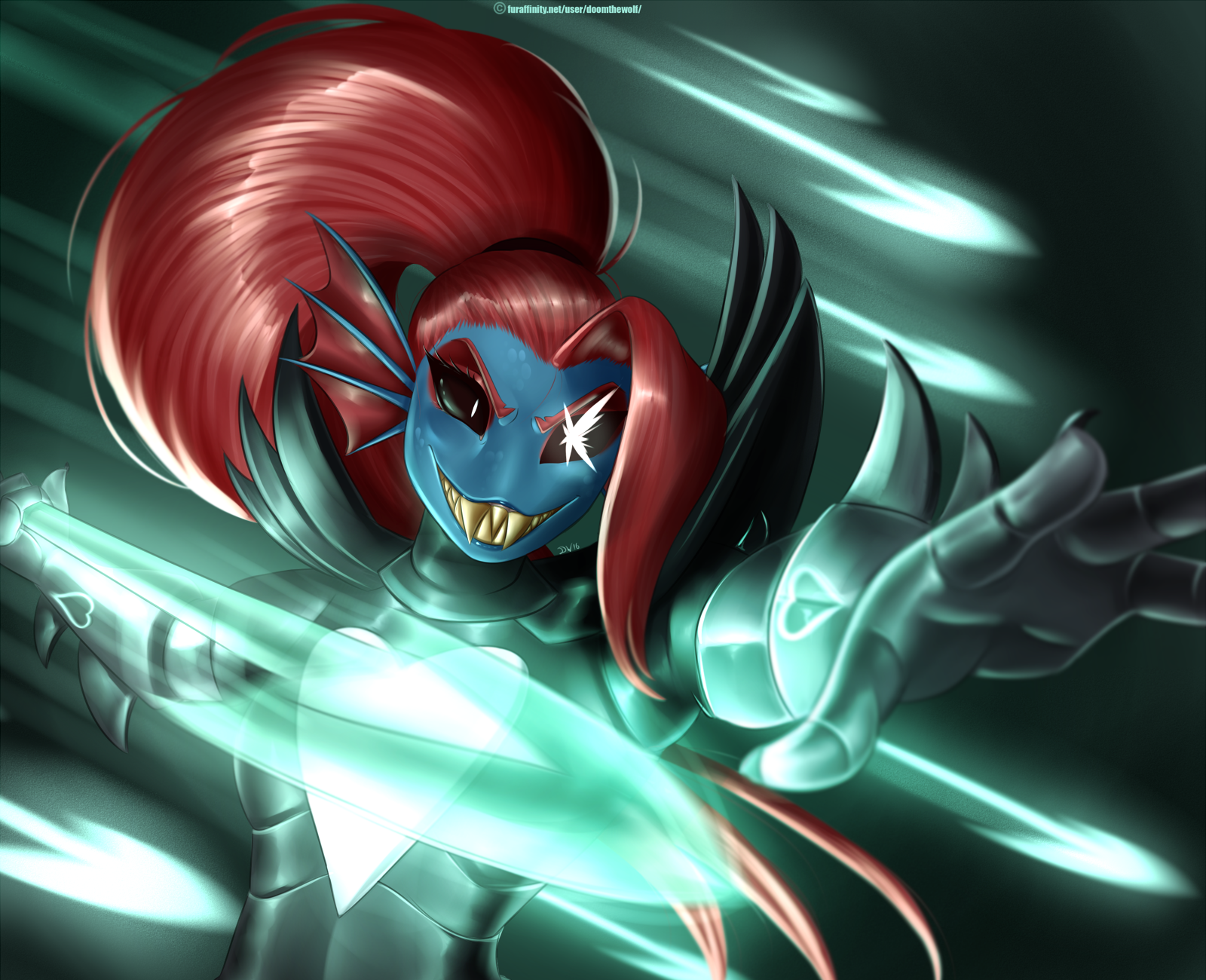Undyne в исполнении художника DoomtheWolf | Пикабу